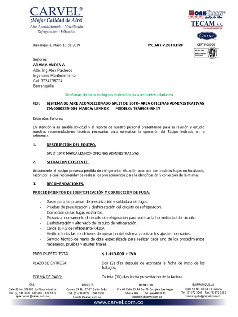 Borrador MC.687.V.2019.DRP ADAMA ANDINA | PDF | Naturaleza