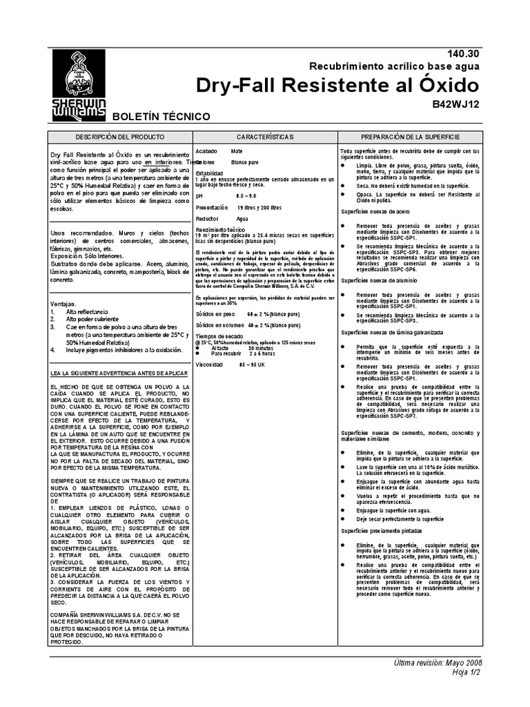S-09 Pintura de Acabado Dry Fall | PDF | Pintar | Revestimiento