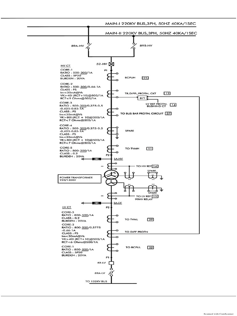 Protection SLD - 220KV - Transformer | PDF
