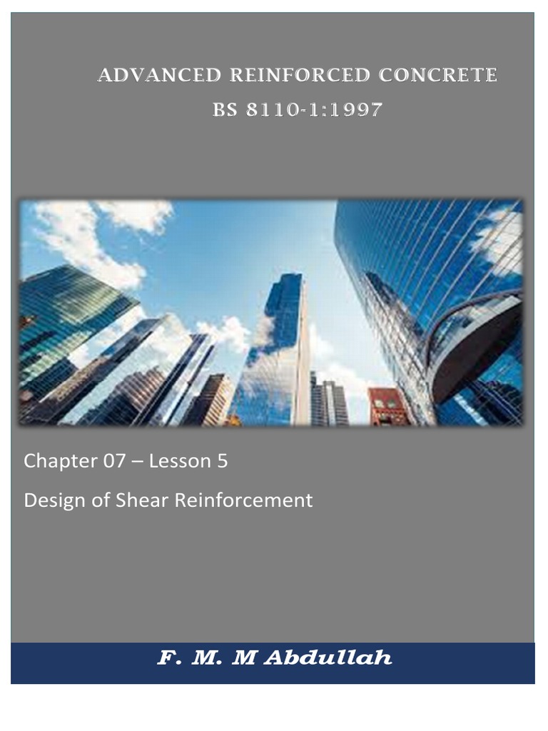 Shear Reinforcement Design per BS 8110 | PDF | Beam (Structure) | Bending
