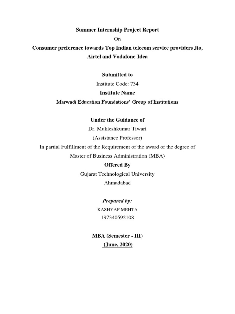 Report On Indian Telecom Operators | PDF | Survey Methodology ...