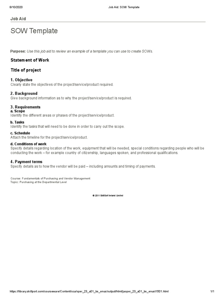 SOW Template | PDF