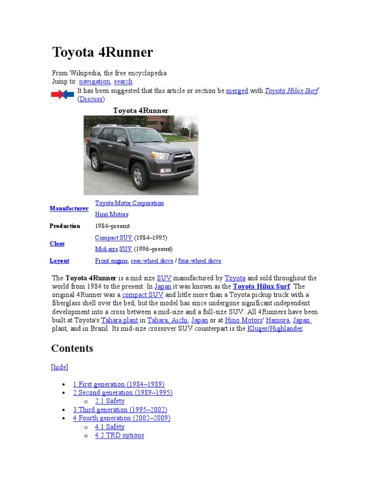 Toyota 4runner | PDF | Transportation Engineering | Private Transport