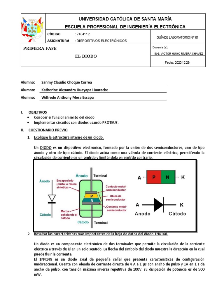 Practica 1 Dispositivos Electrónicos | PDF | Diodo | Rectificador
