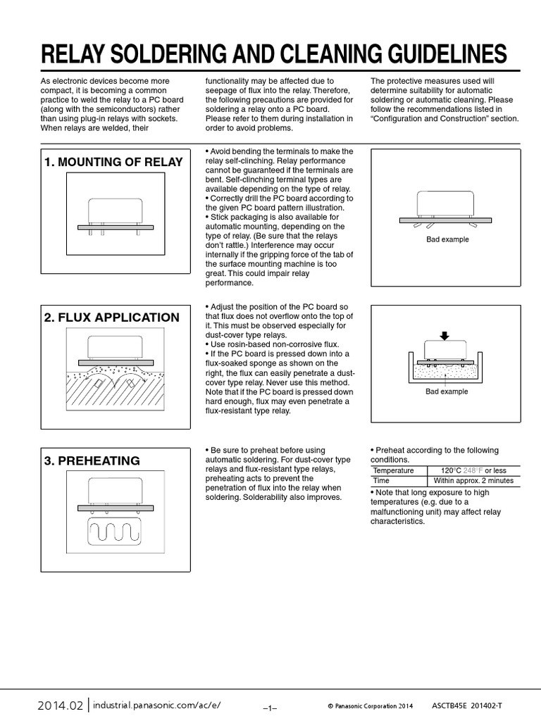 Relay Soldering and Cleaning Guidelines | PDF | Soldering | Printed ...
