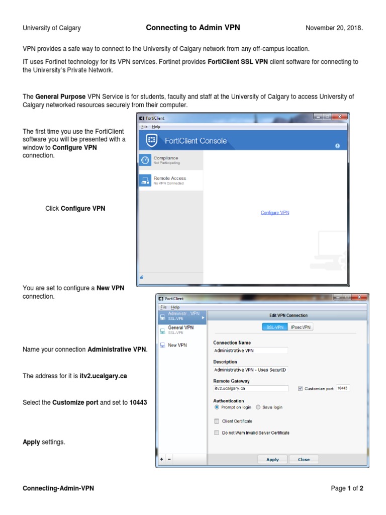 Connecting Admin VPN