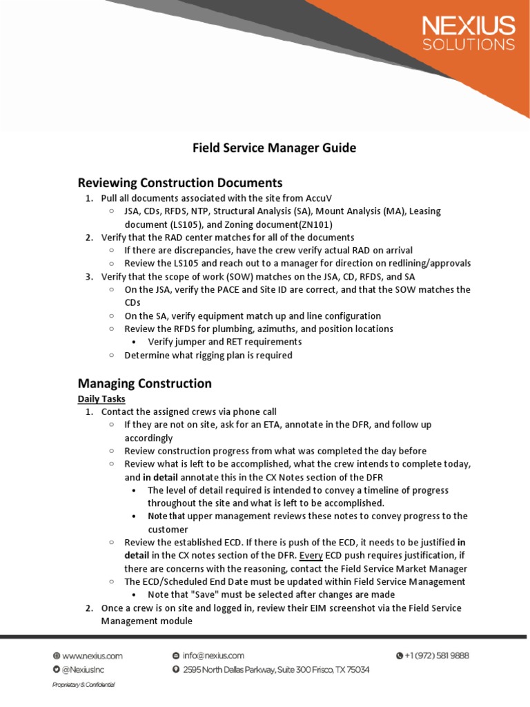 Field Service Manager Guide | PDF | Business
