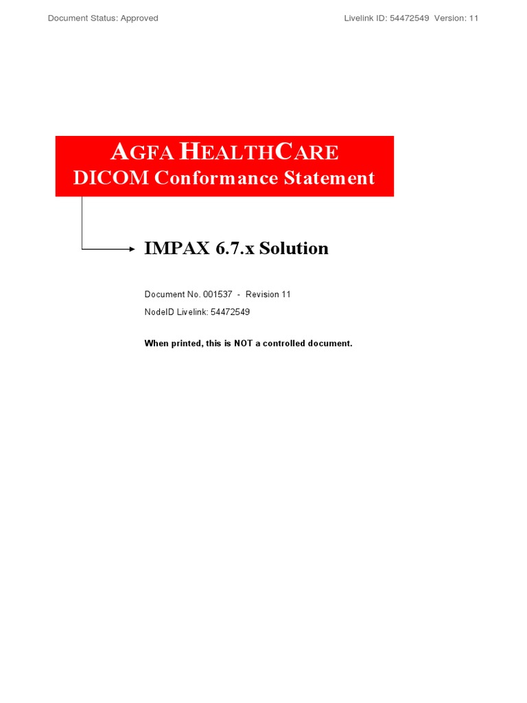 IMPAX 6.7.x DICOM Conformance Statement | PDF | Imaging | Computing