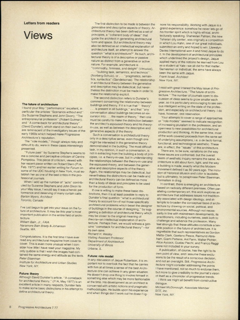 Richard Wesley - Future of Architectural Theory | PDF