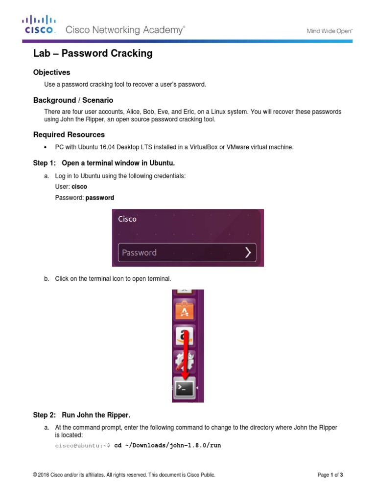 5.1.2.4 Lab - Password Cracking | PDF | Password | System Software