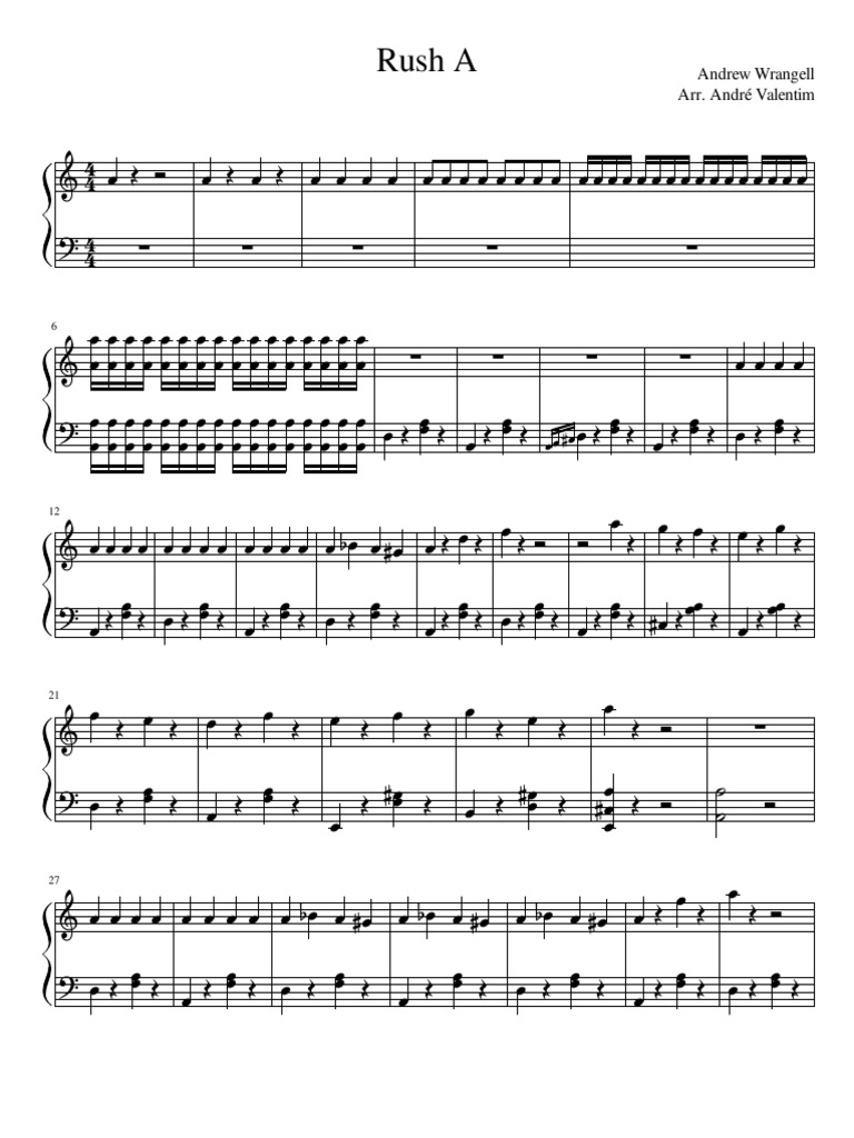 Rush A: Andrew Wrangell Arr. André Valentim | PDF