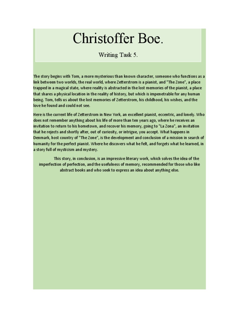 Christoffer Boe.: Writing Task 5 | PDF