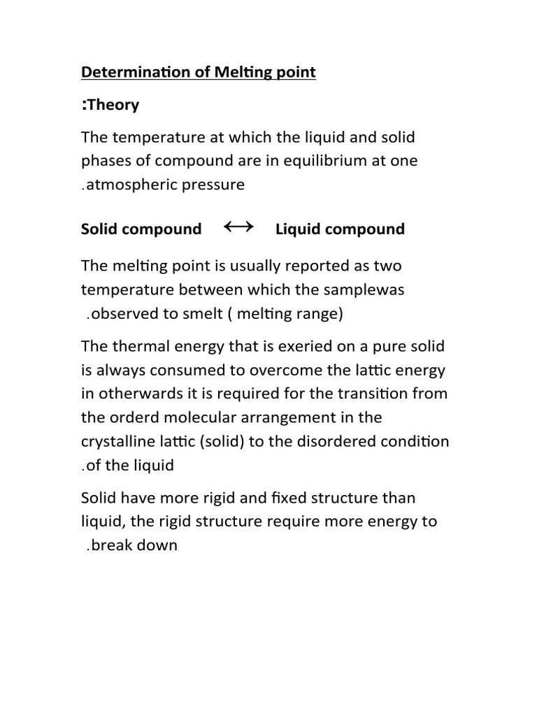 Determination of Melting Point Theory | PDF