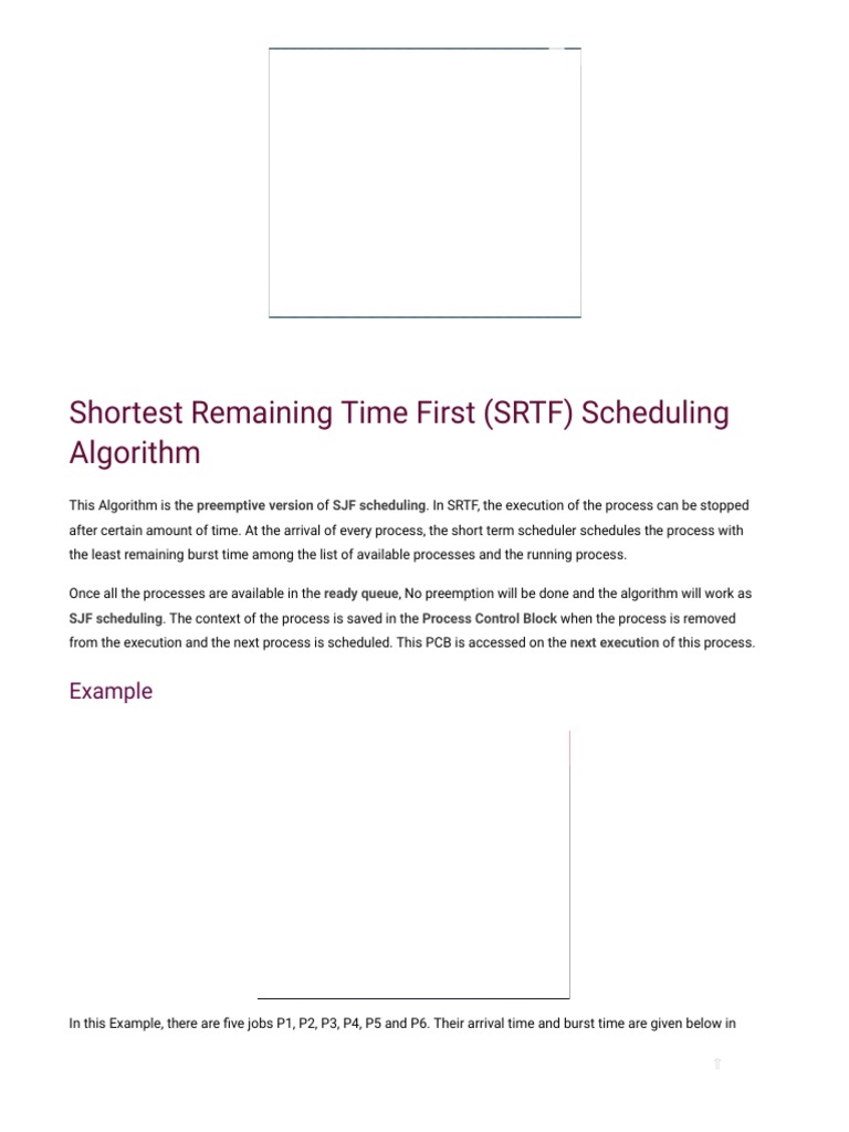 OS SRTF Scheduling Algorithm - Javatpoint | PDF | Scheduling (Computing) | Computer Architecture