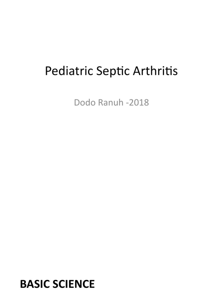 Pediatric Hip Septic Arthritis | PDF