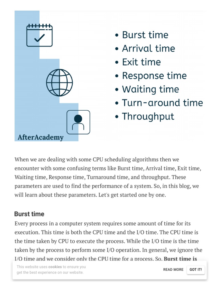 What Is Burst Time, Arrival Time, Exit Time, Response Time, Waiting ...