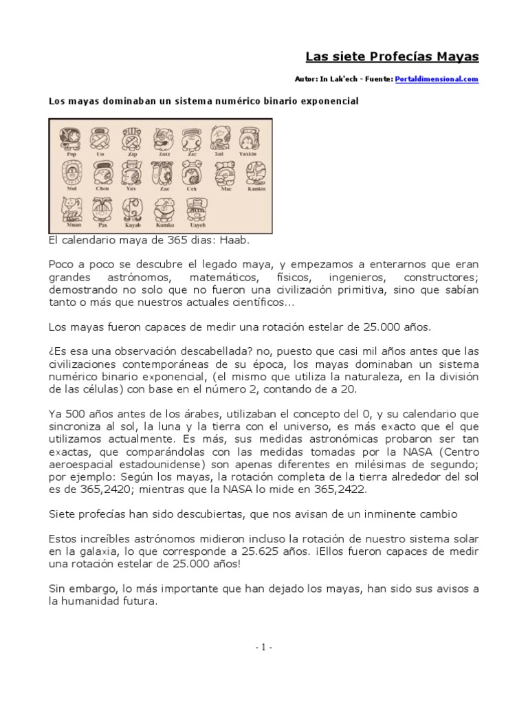 Siete Profecías Mayas y su Significado | PDF | Civilización maya | Tierra