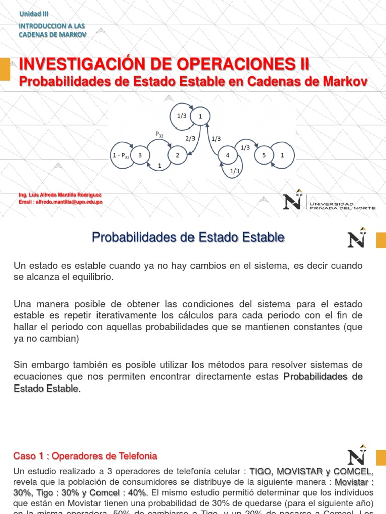 Probabilidades de Estado Estable PDF | PDF | Inventario | Ecuaciones