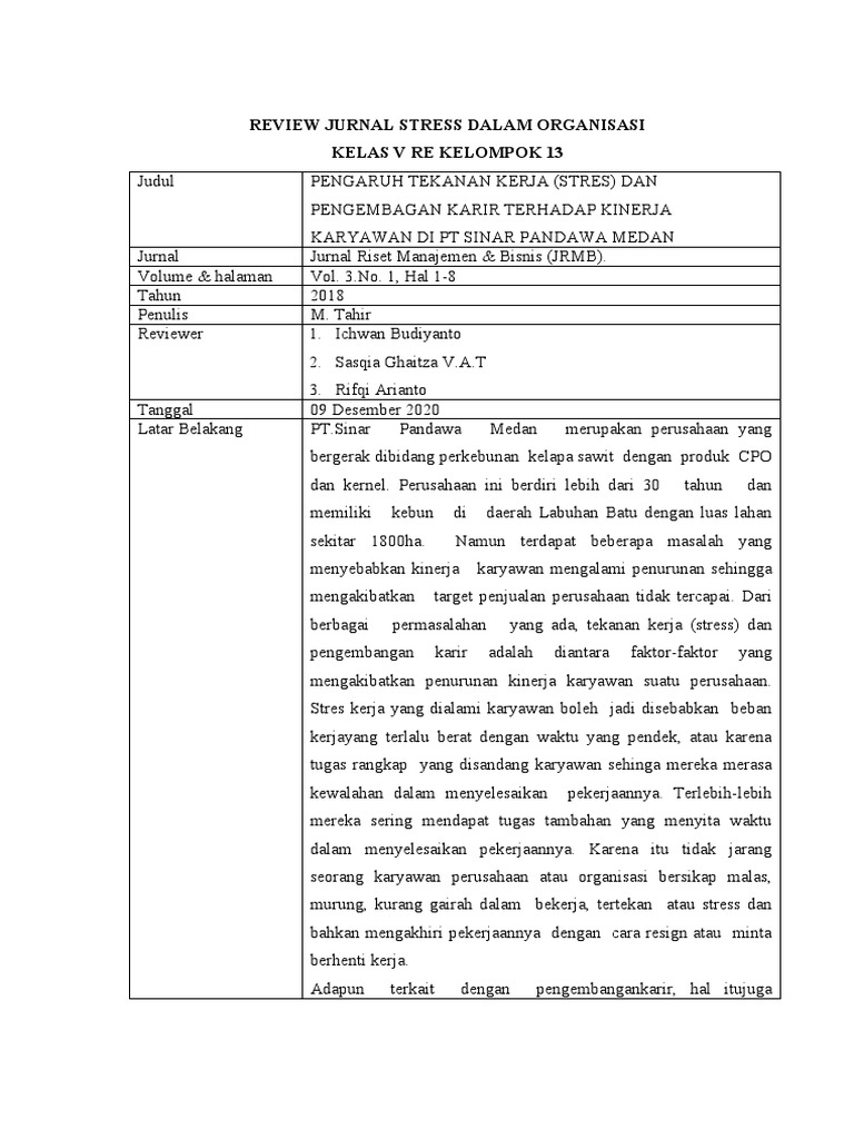 Review Jurnal Kel 13 (Ichwan, Sasqia, Rifqy) | PDF
