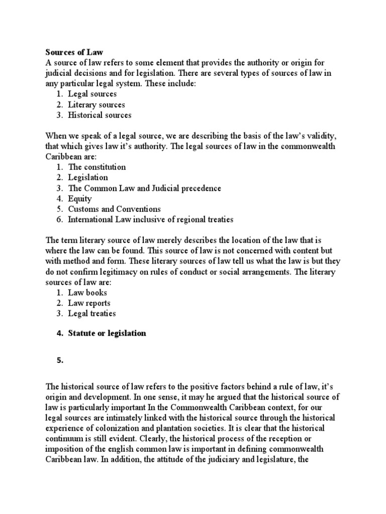 Law 2020-10-27 Sources of Law | PDF | Sources Of Law | Constitution