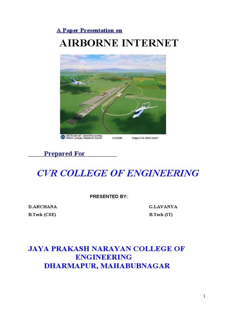 Airborne Internet: CVR College of Engineering | PDF | Business | Internet Access