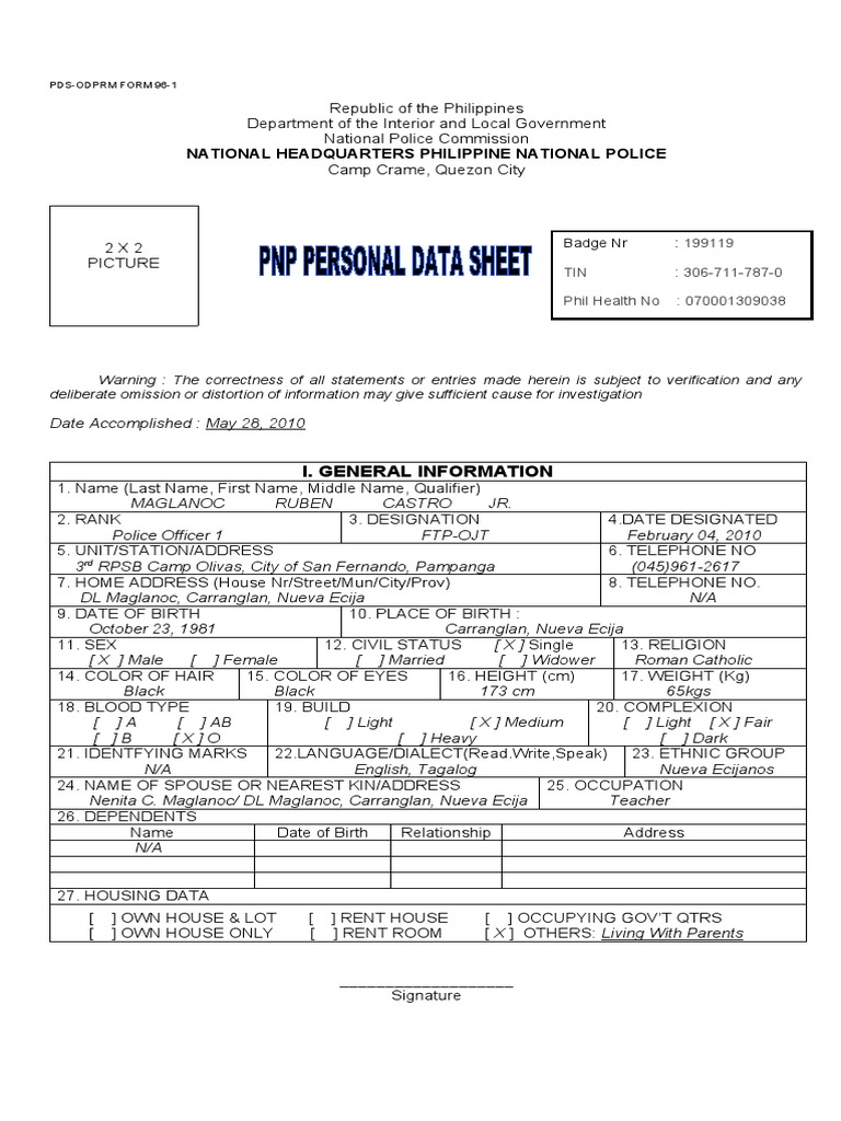 National Headquarters Philippine National Police: I. General ...