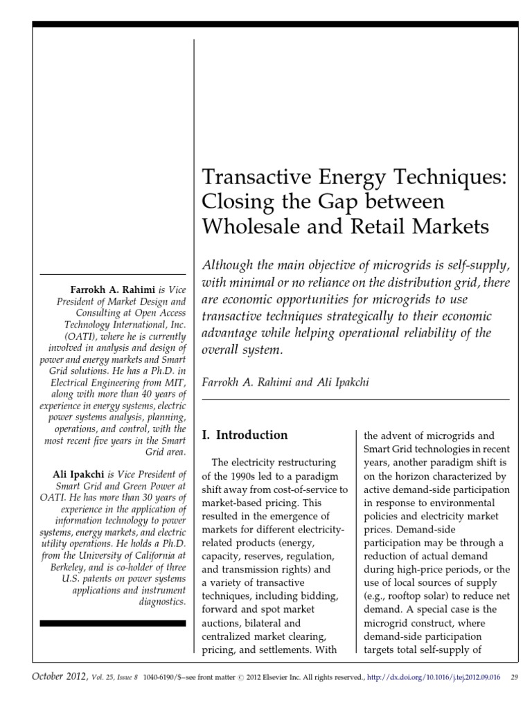 Transactive Energy in Microgrids | PDF | Distributed Generation | Electrical Grid
