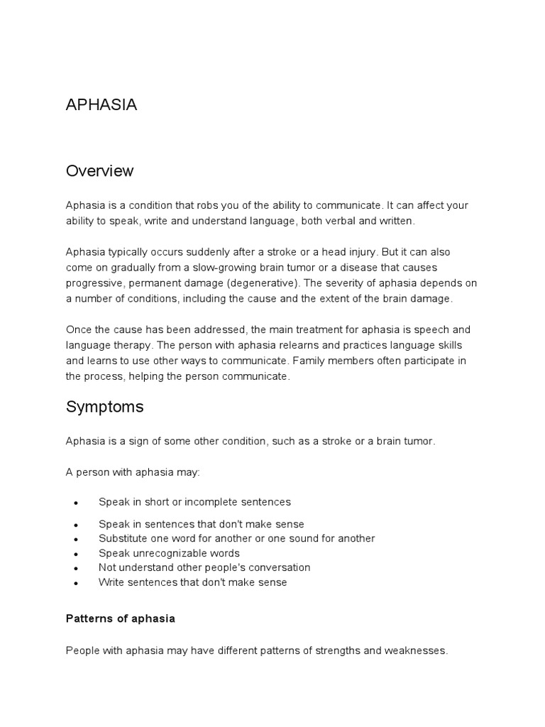 Expressive Aphasia | PDF | Aphasia | Neuropsychology