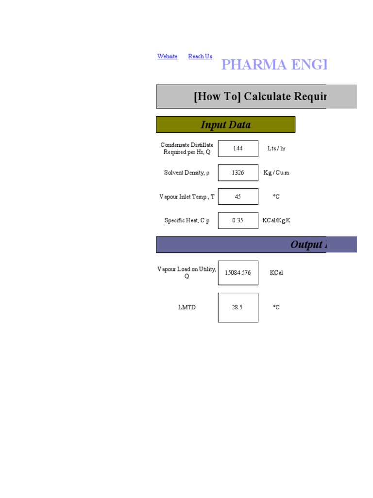 Calculate Condenser Capacity for Pharma Engineering | PDF