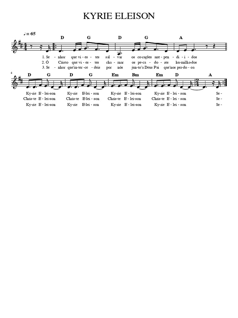 An Analysis of the Lyrics and Musical Structure of the Kyrie Eleison | PDF