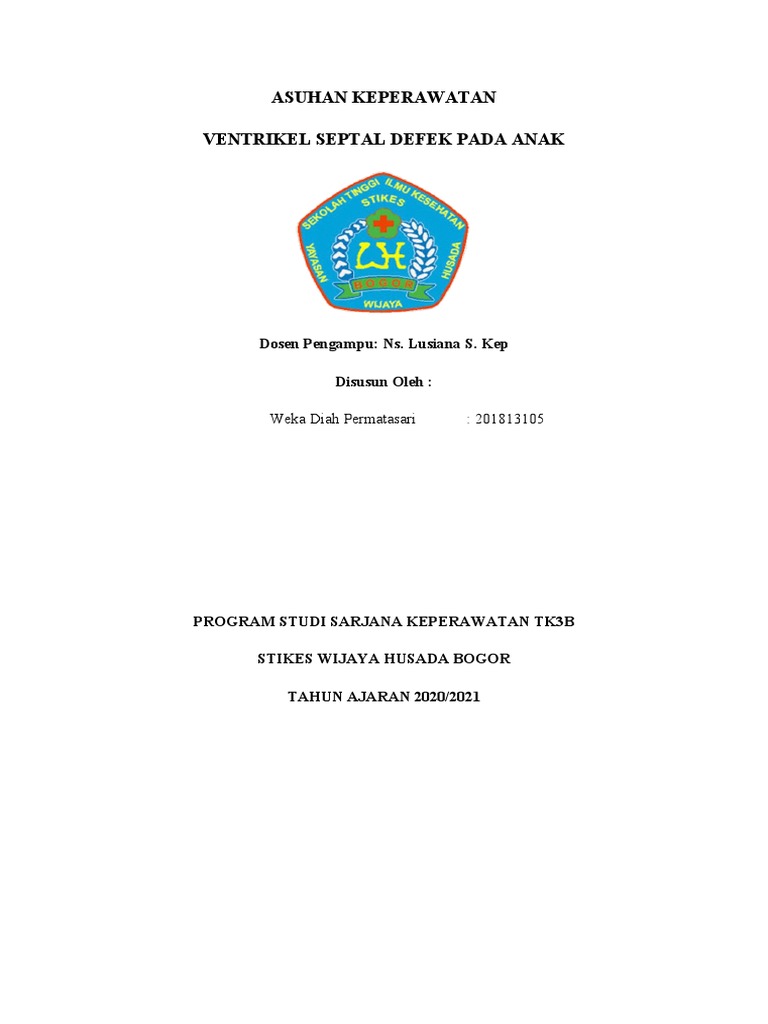 Weka Diah P 201813105 (LP & Askep VSD Anak) | PDF