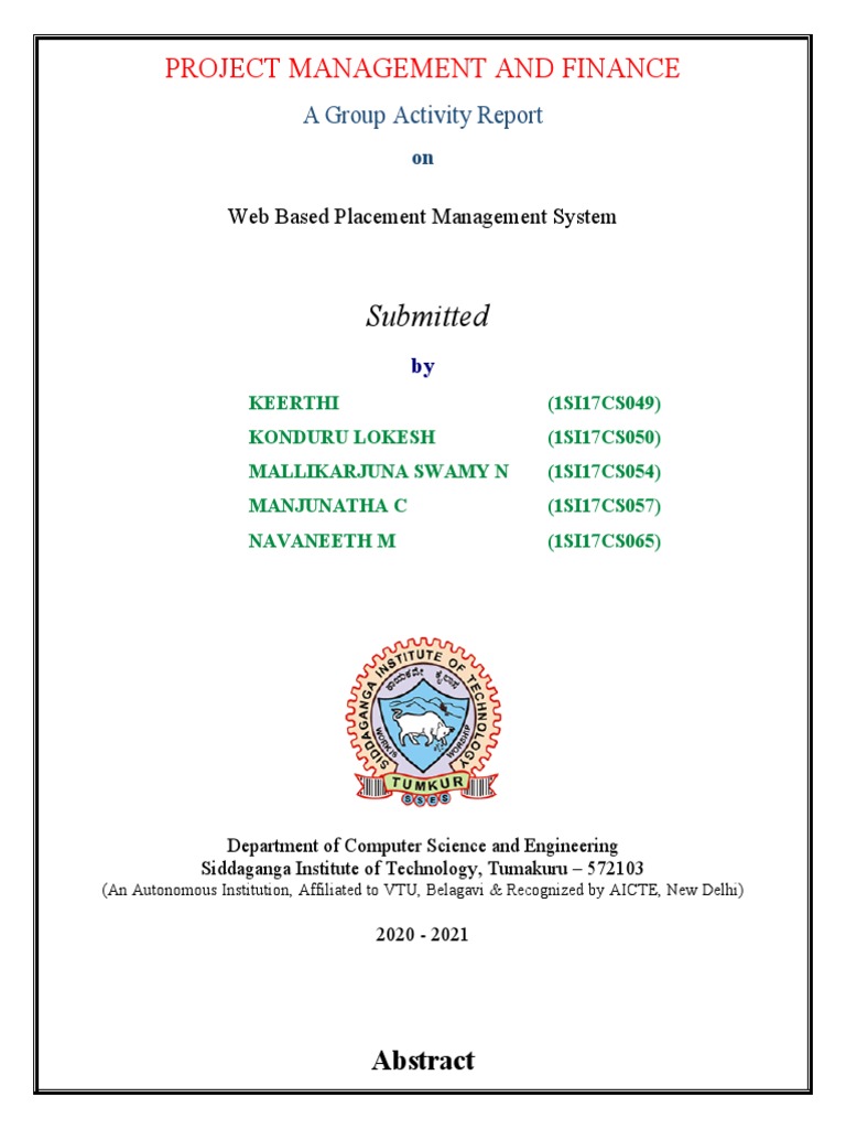 Web-Based Placement Management System: A Report on Developing an Application to Streamline the ...
