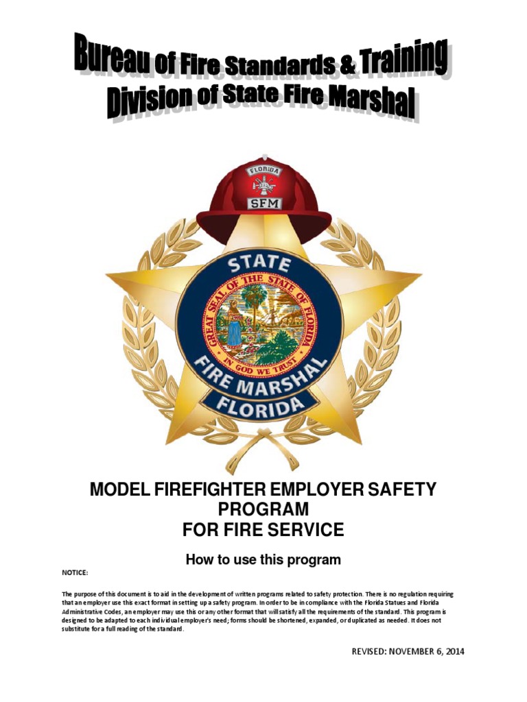 Model Firefighter Employer Safety Program FOR Fire Service: How To Use ...