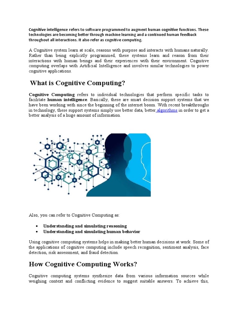 What Is Cognitive Computing? | PDF | Artificial Intelligence ...
