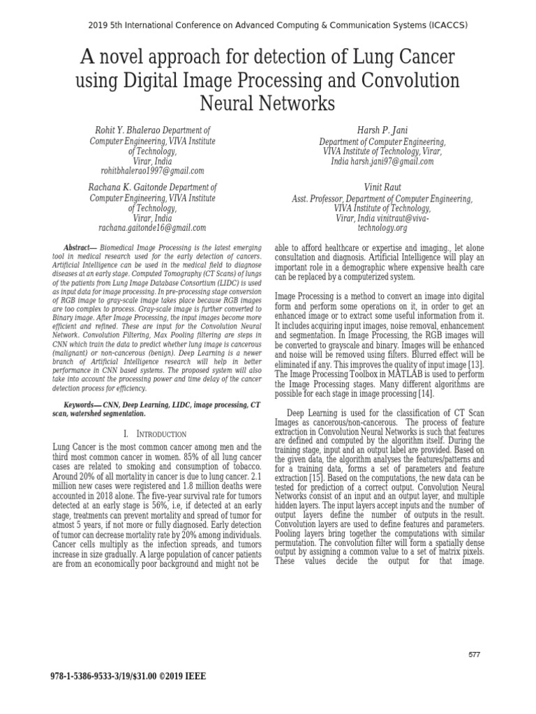Lung Cancer Detection Using Digital Image Processing On CT Scan Images ...
