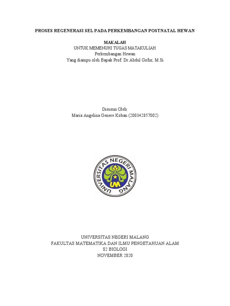 Proses Regenerasi Sel pada Hewan | PDF