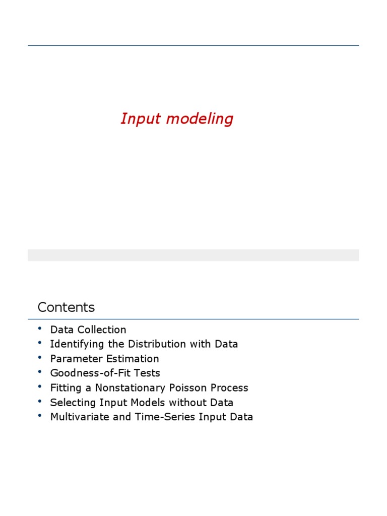Simulation Input Modeling Guide | PDF | P Value | Statistical ...