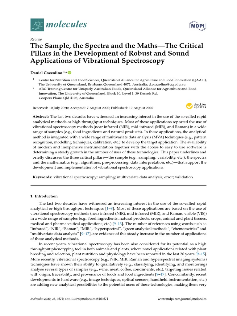 Molecules 25 03674 | PDF | Cross Validation (Statistics) | Principal Component Analysis