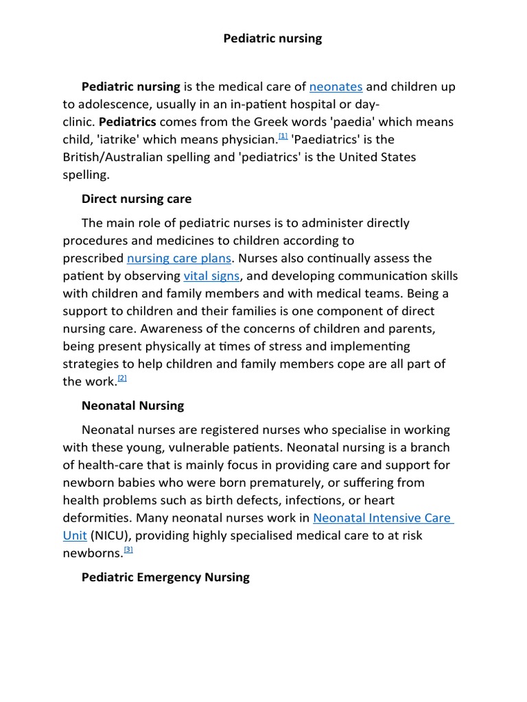 Neonates: Pediatric Nursing | PDF | Nursing | Medical Specialties