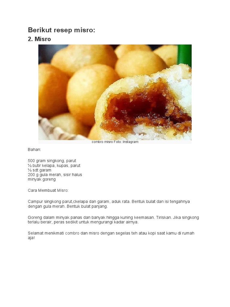 Cara Membuat Misro | PDF
