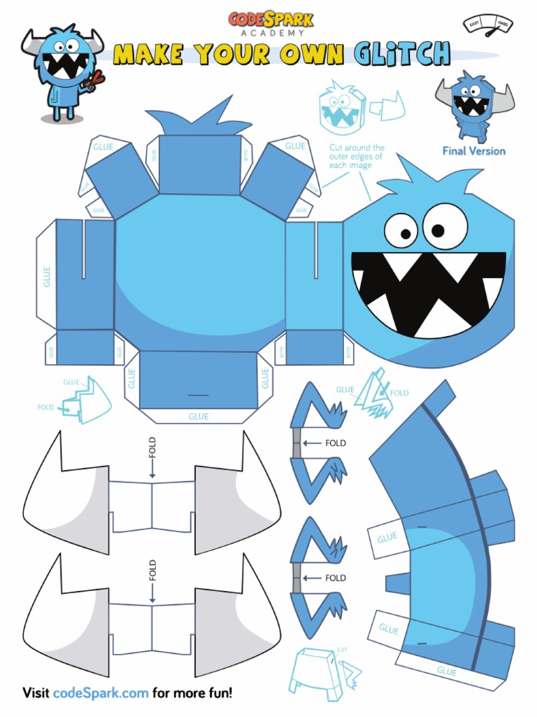 CodeSpark Papercraft Glitch | PDF