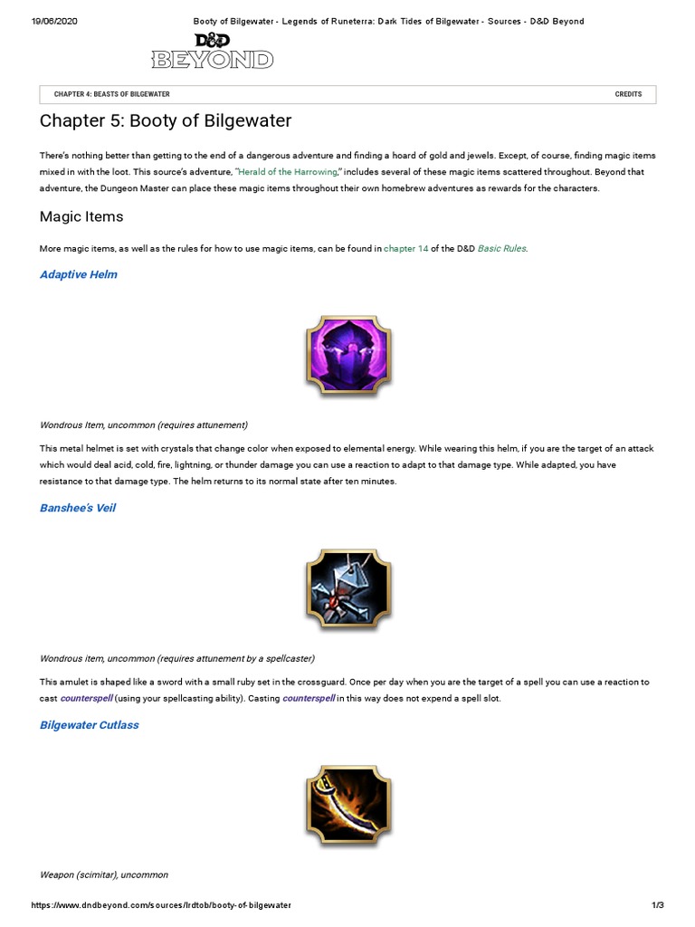 Booty of Bilgewater - Dark Tides of Bilgewater | PDF | Dungeons & Dragons | Leisure