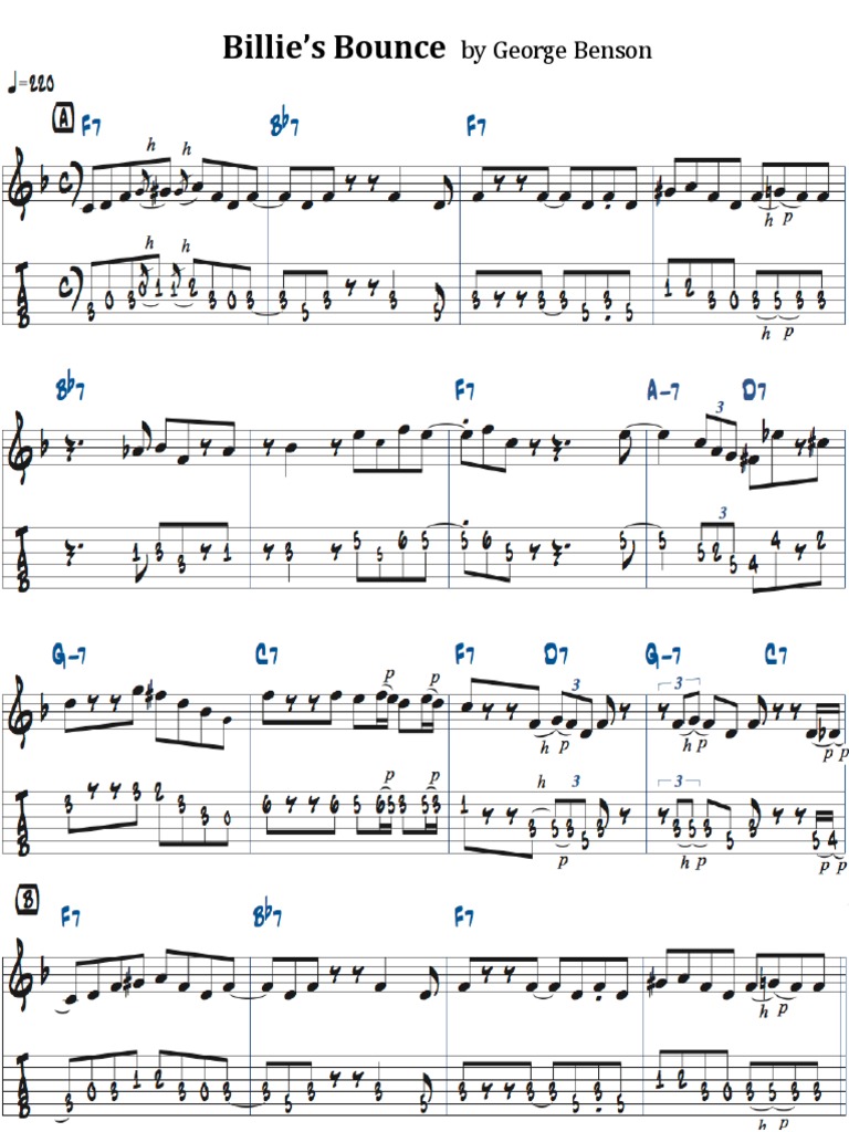 Billie's Bounce - George Benson New TAB | PDF