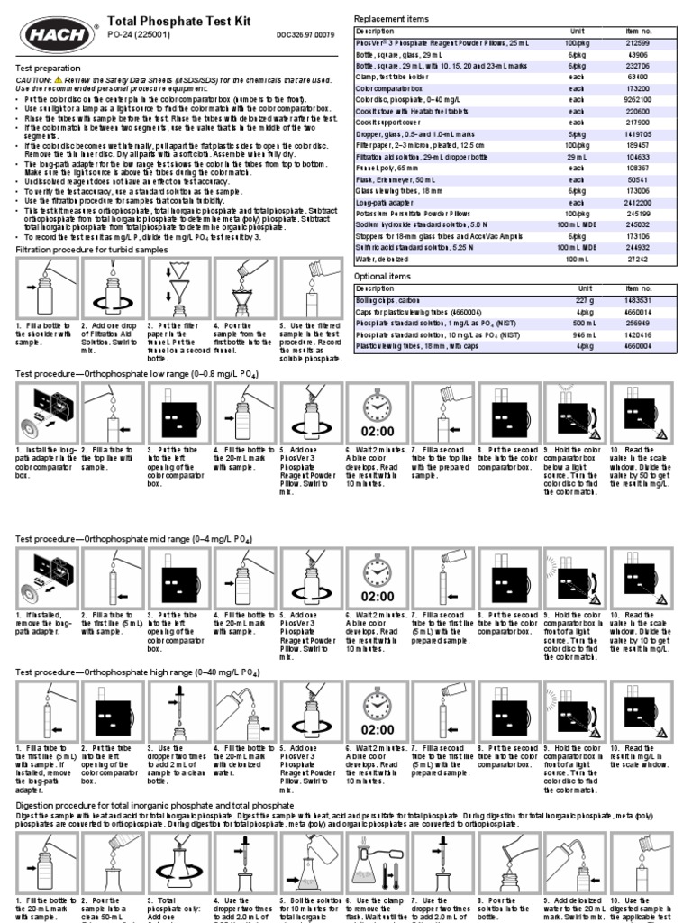 Total Phosphate Test Kit | PDF | Phosphate | Purified Water