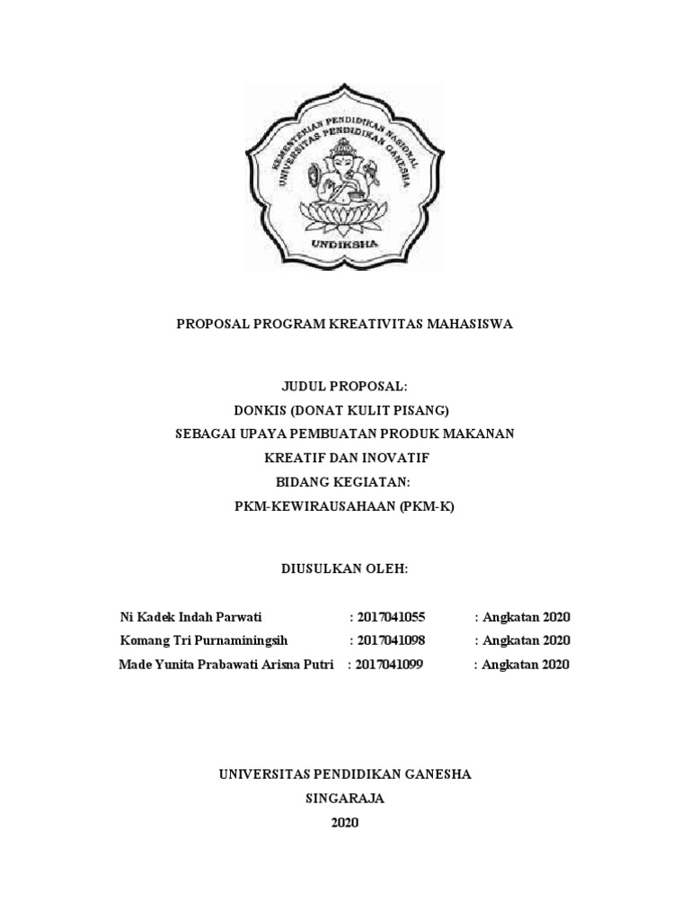 Proposal Program Kreativitas Mahasiswa | PDF