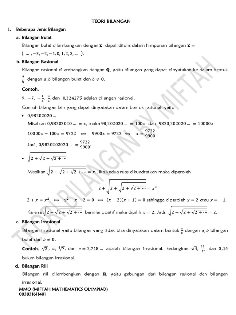 Teori Bilangan | PDF