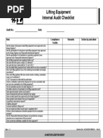 Lifting Equipment Inspection Checklist | PDF | Technology & Engineering
