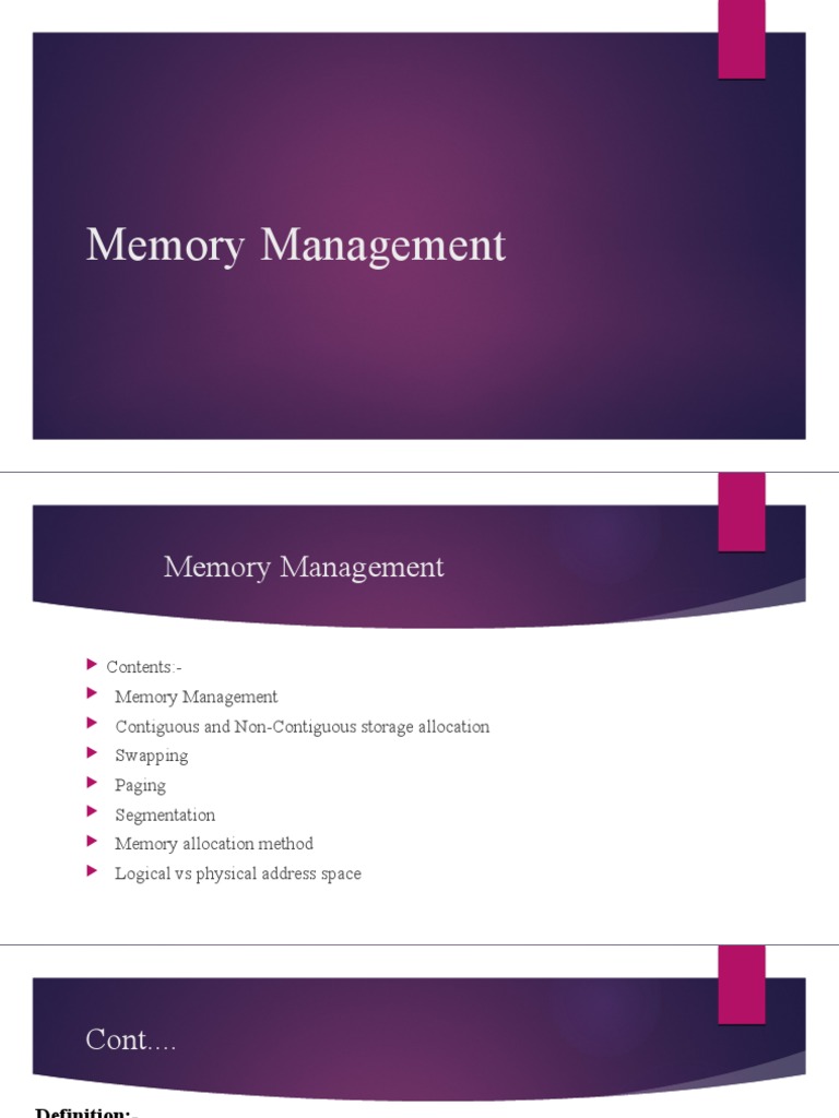 Memory Management | PDF | Computer Data Storage | Process (Computing)
