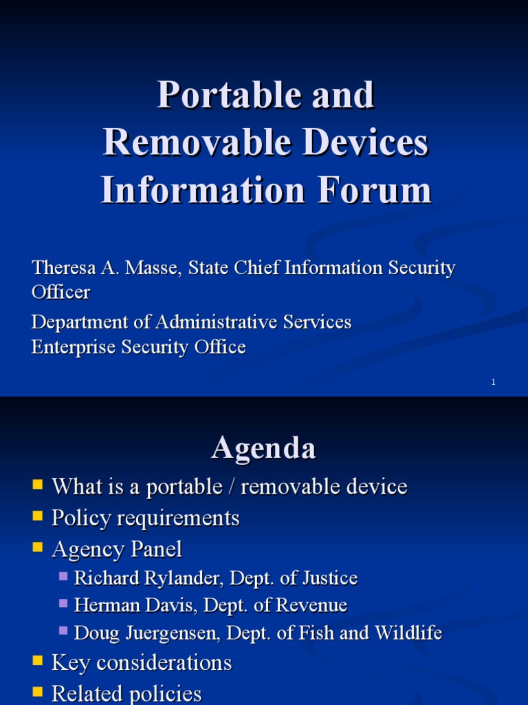 Portable Device Security Policies | PDF | Usb Flash Drive | Personal ...
