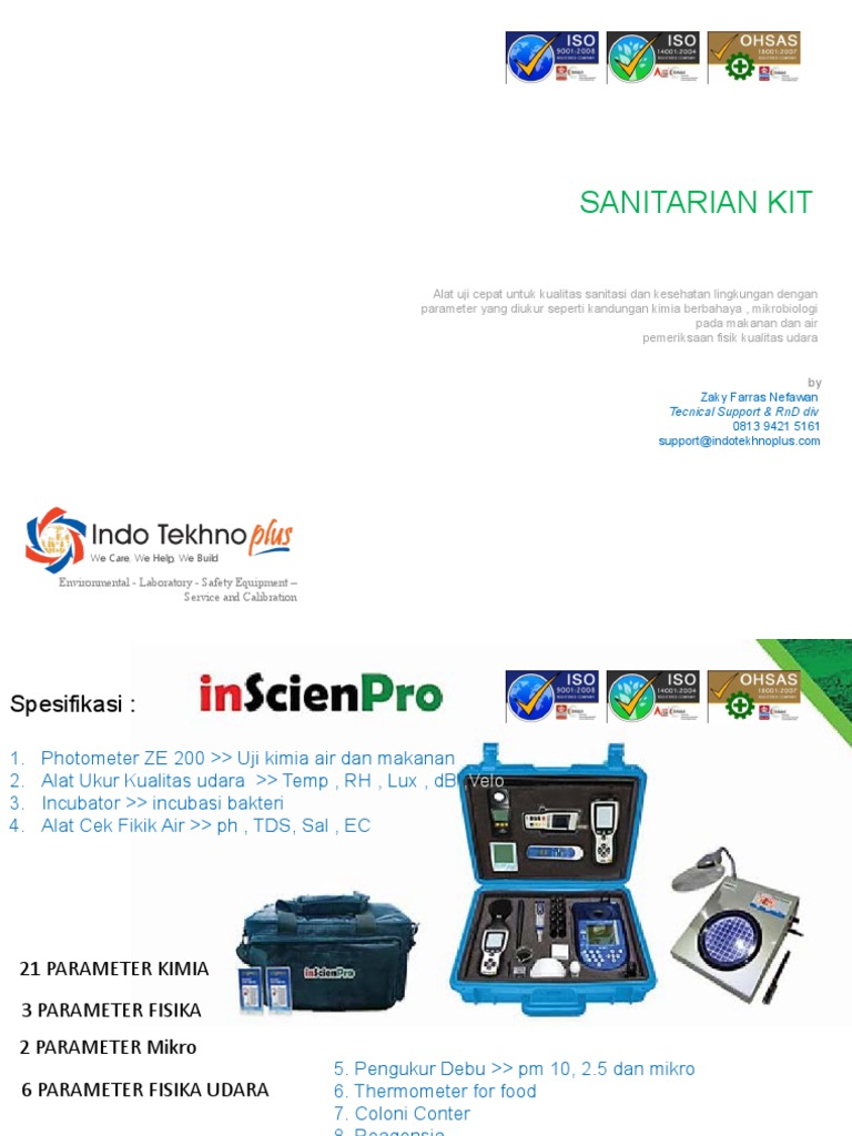 Spesifikasi dan Fungsi Sanitarian Kit | PDF